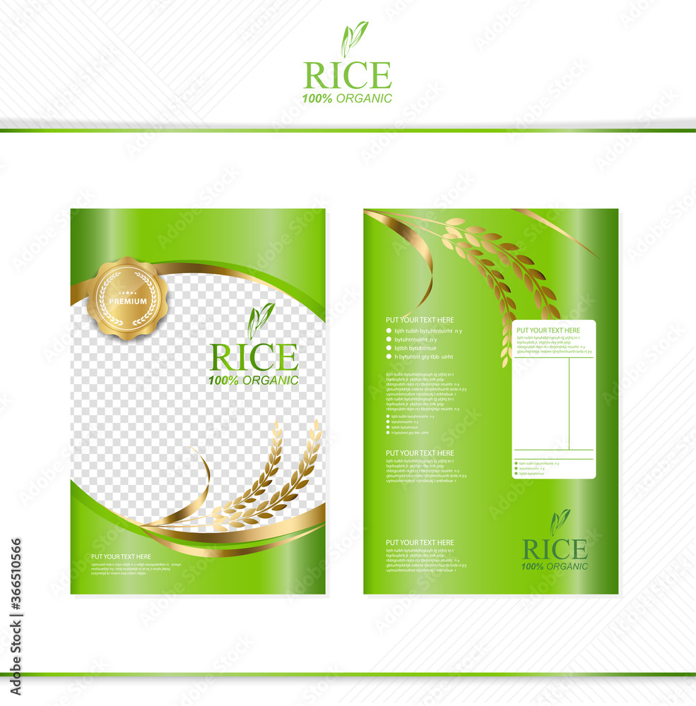 Rice food or thai food, banner and poster template vector design. Stock ...