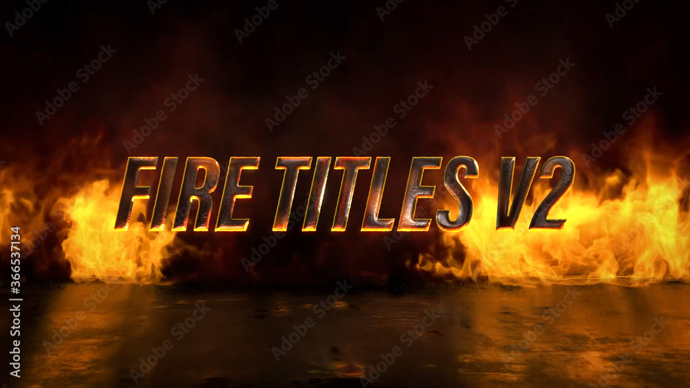 Reflective Fire Titles Stock Template | Adobe Stock