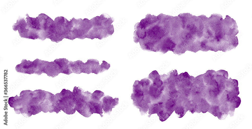 Dark purple rounded watercolor brush strokes, uneven stripes, rectangle ...