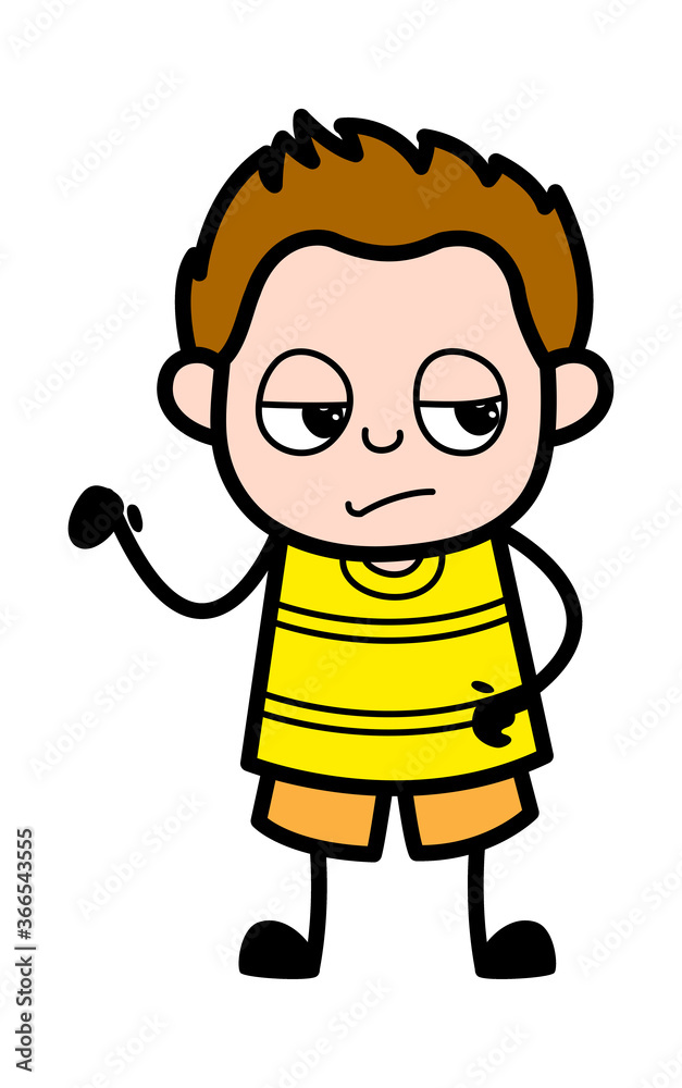 Unamused Young Boy Cartoon Stock Vector | Adobe Stock