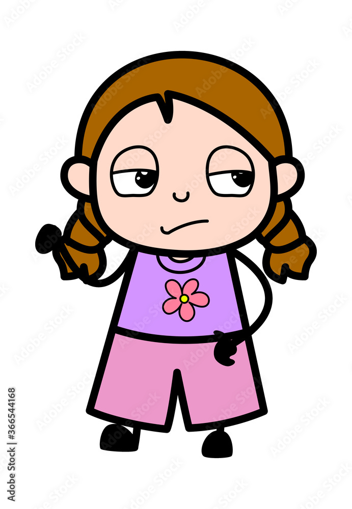 Unamused Girl Cartoon Stock Vector | Adobe Stock