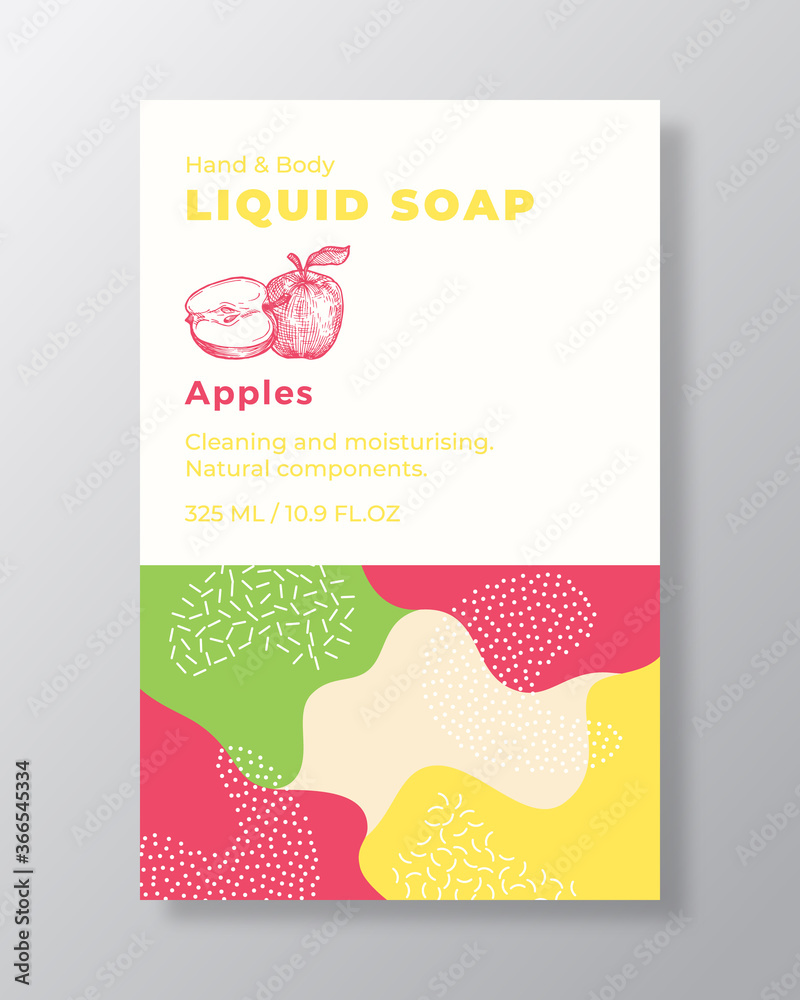Liquid Soap Package Label Template. Abstract Shapes Camo Background ...