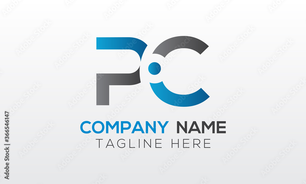 Initial PC Letter Logo With Creative Modern Business Typography Vector ...