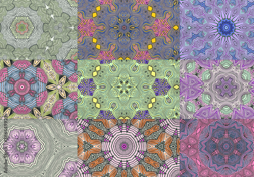 Seamless Pattern Collection with Motifs Stock Template | Adobe Stock