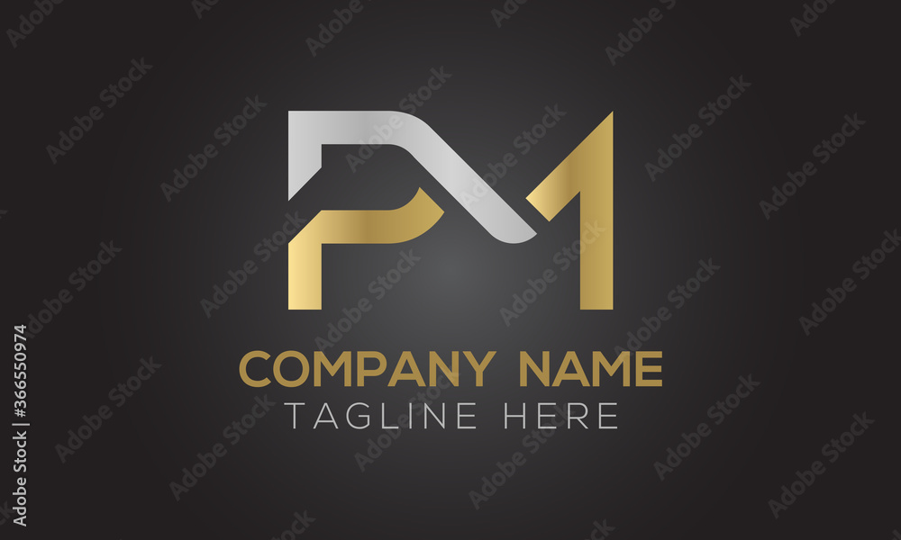 Initial PM Letter Logo With Creative Modern Business Typography Vector ...