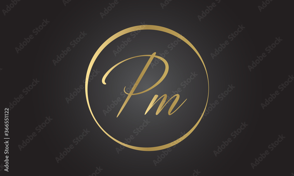 Initial PM Letter Logo With Creative Modern Business Typography Vector ...