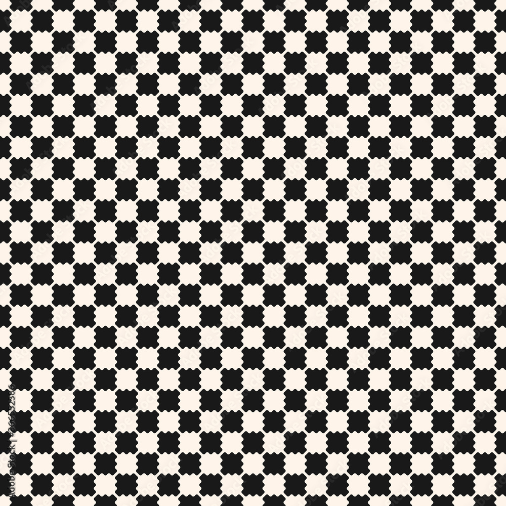 Black and white checkered texture. Vector seamless pattern with small ...