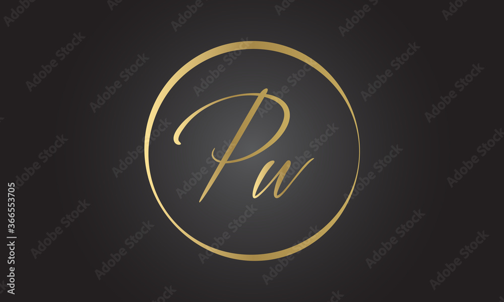 Initial PW Letter Logo With Creative Modern Business Typography Vector ...