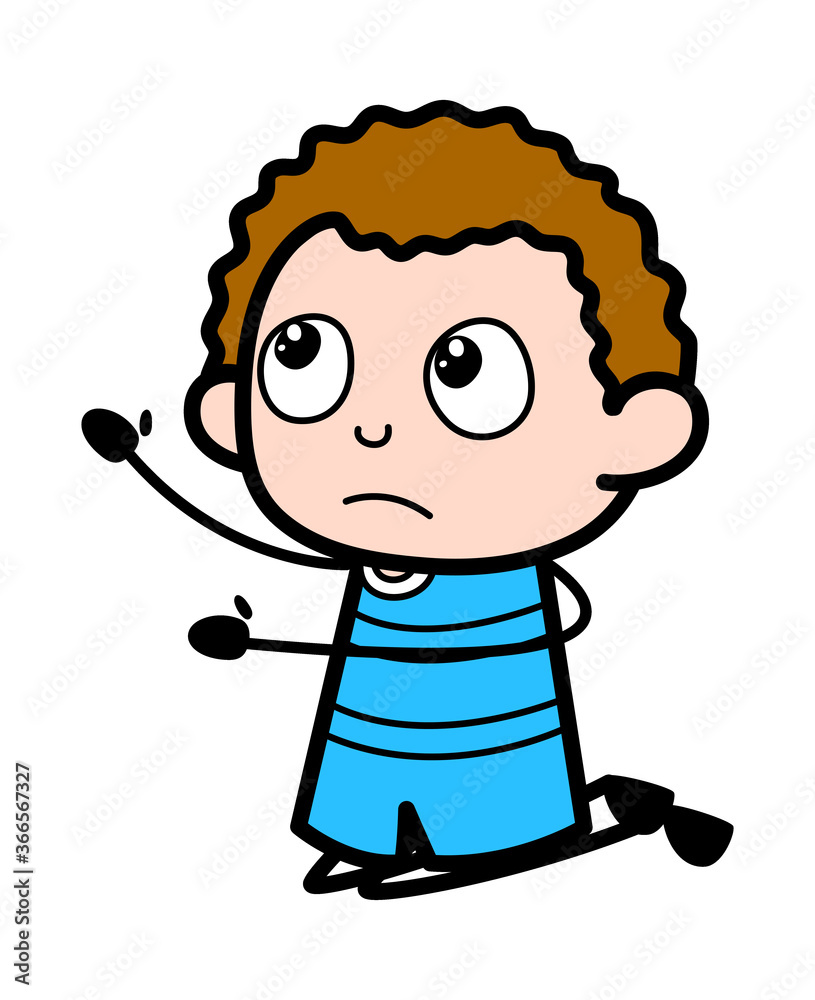 Cartoon Kid Begging Stock Vector | Adobe Stock
