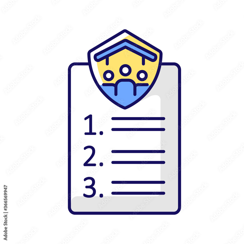 Roommates rules RGB color icon. Flatmates agreement and ...