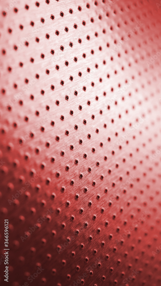Tinted red metal background with bright saturated color. Dark vertical ...