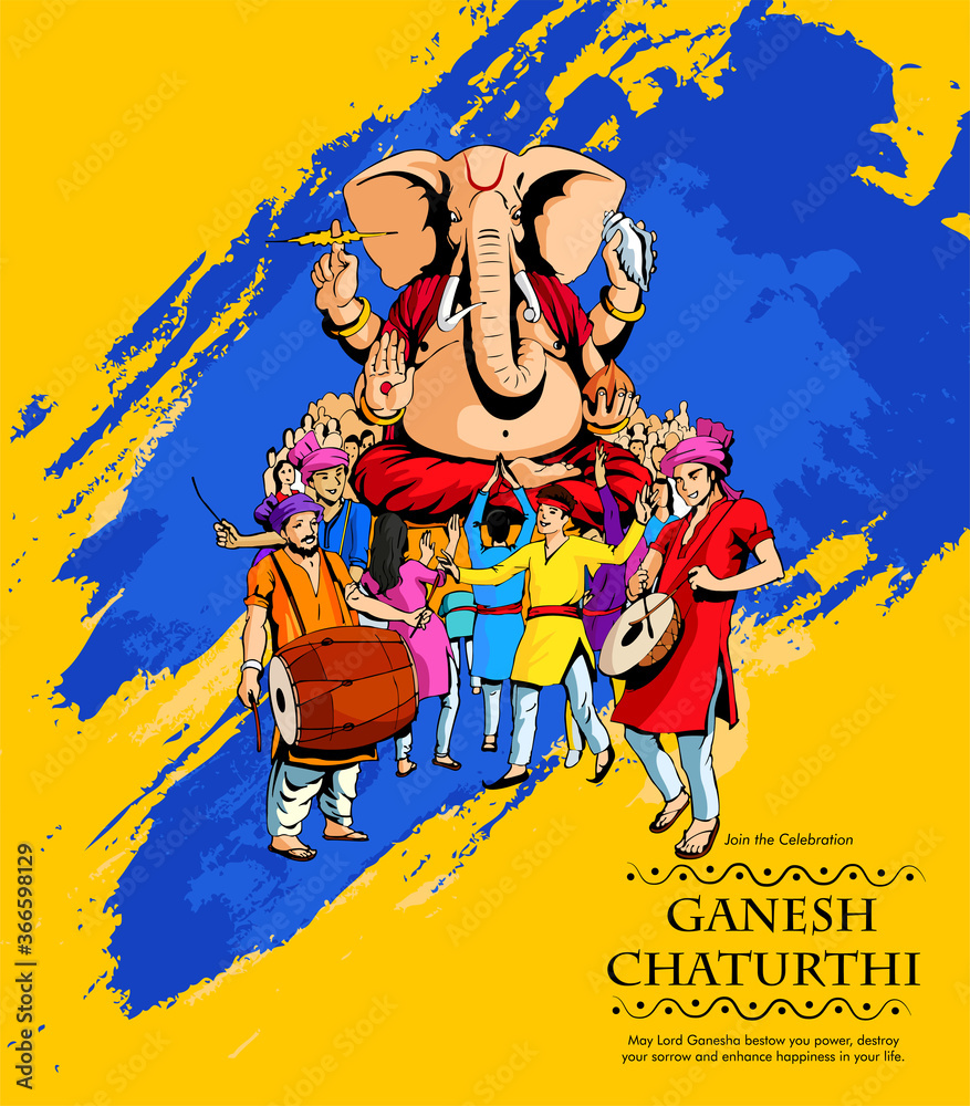 Lord Ganesha , Ganesh festival illustration of Lord Ganpati background ...