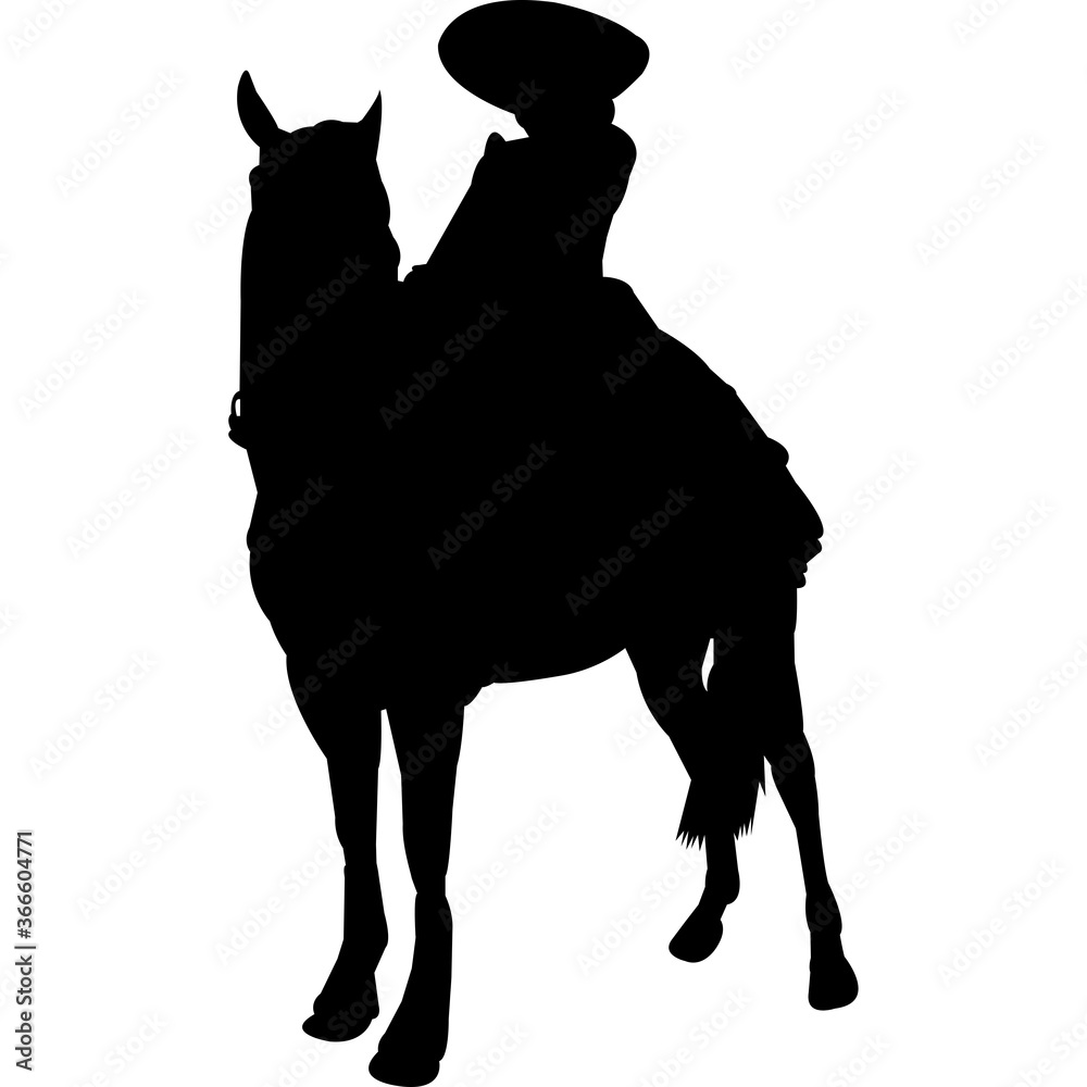 Escaramuza Charra Silhouette Vector Stock Vector | Adobe Stock