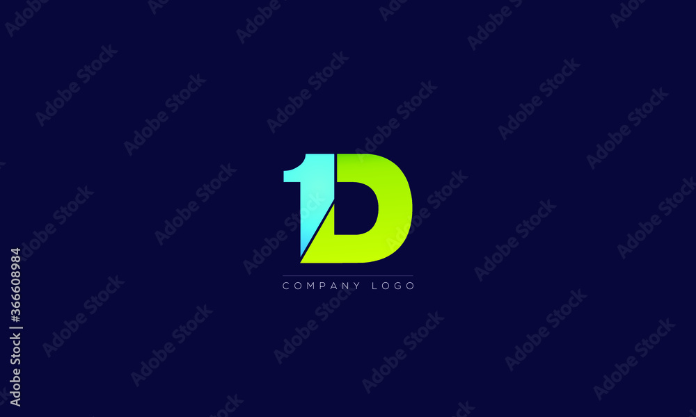 1D, D1 Logo Initial letter Design Template Vector Stock Vector | Adobe ...