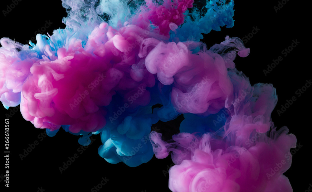 Colorful paint smoke on abstract black background Stock Photo | Adobe Stock