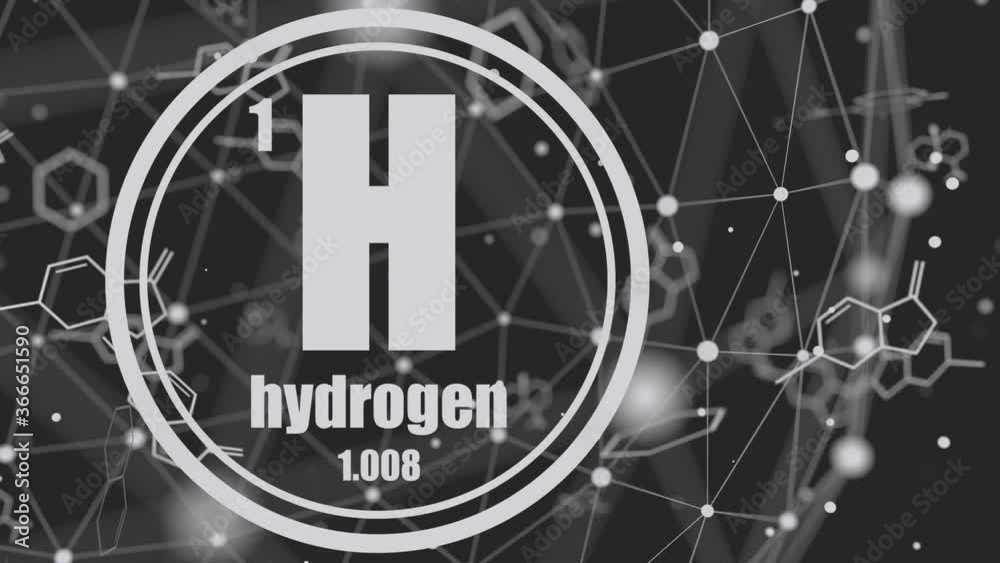 Hydrogen chemical element. Sign with atomic number and atomic weight ...