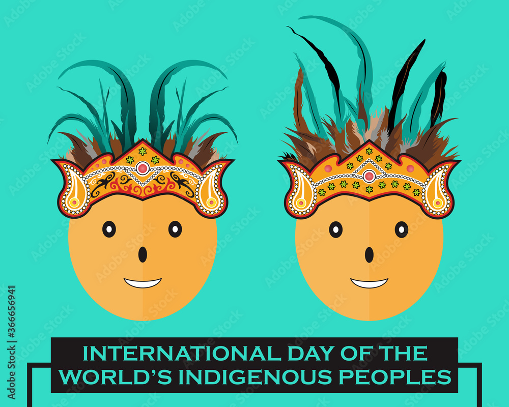 International Day of Indigenous Peoples of the World. Flat Vector ...