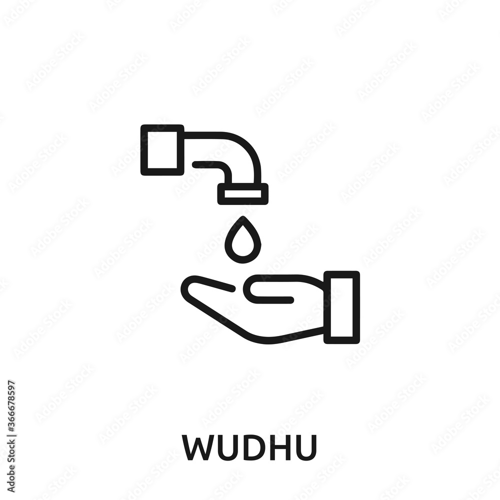 Vetor de wudhu islamic culture icon vector. wudhu islamic culture icon ...