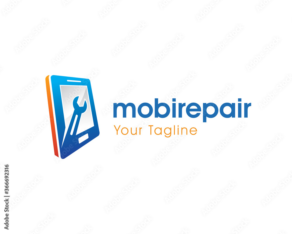 Mobile Repair Logo Design, Concept, Icon, Symbol, Vector Stock Vector ...