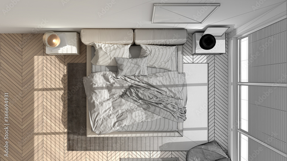 Architect interior designer concept: unfinished project that becomes ...