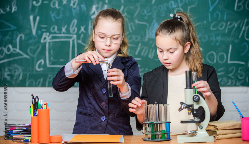 Private school. School project investigation. School experiment ...