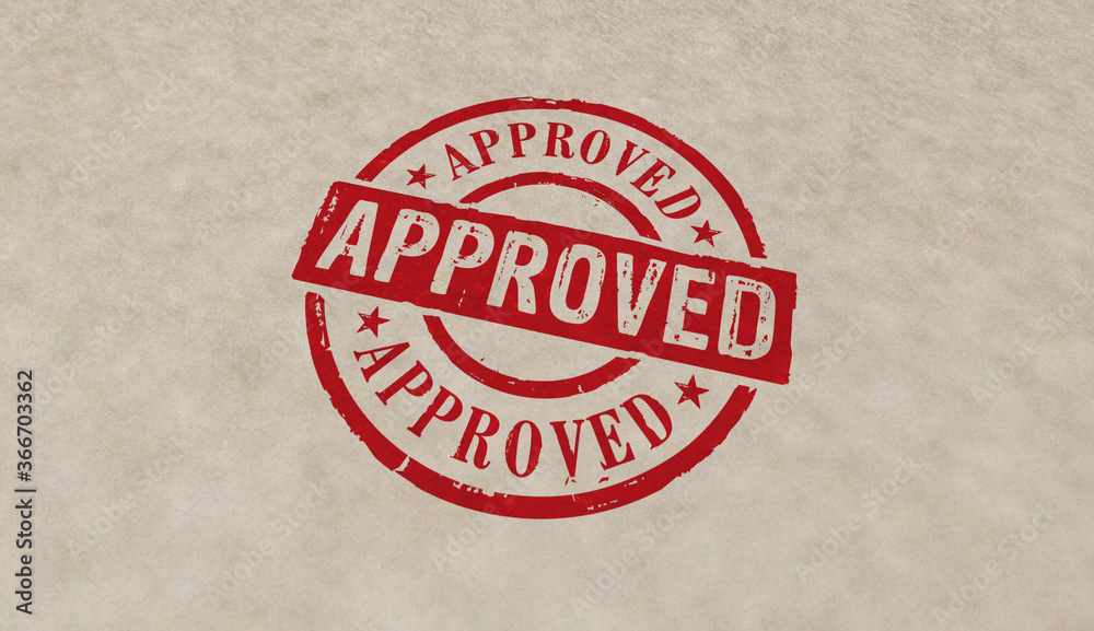 Approved stamp and stamping Stock Illustration | Adobe Stock