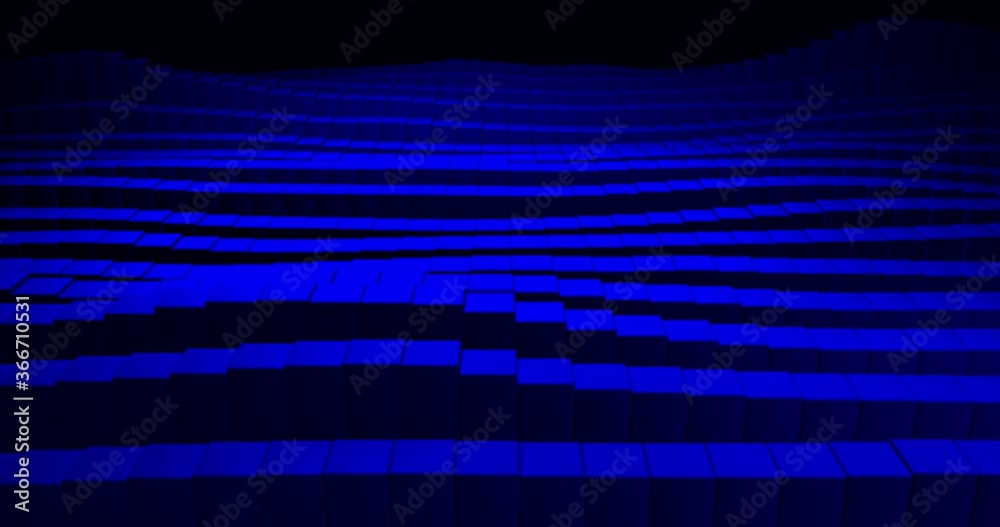 4k dark blue seamless looped animation background. Layout 3d dynamic vj ...