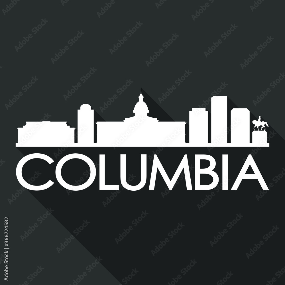 Columbia Flat Icon Skyline Silhouette Design City Vector Art Famous ...