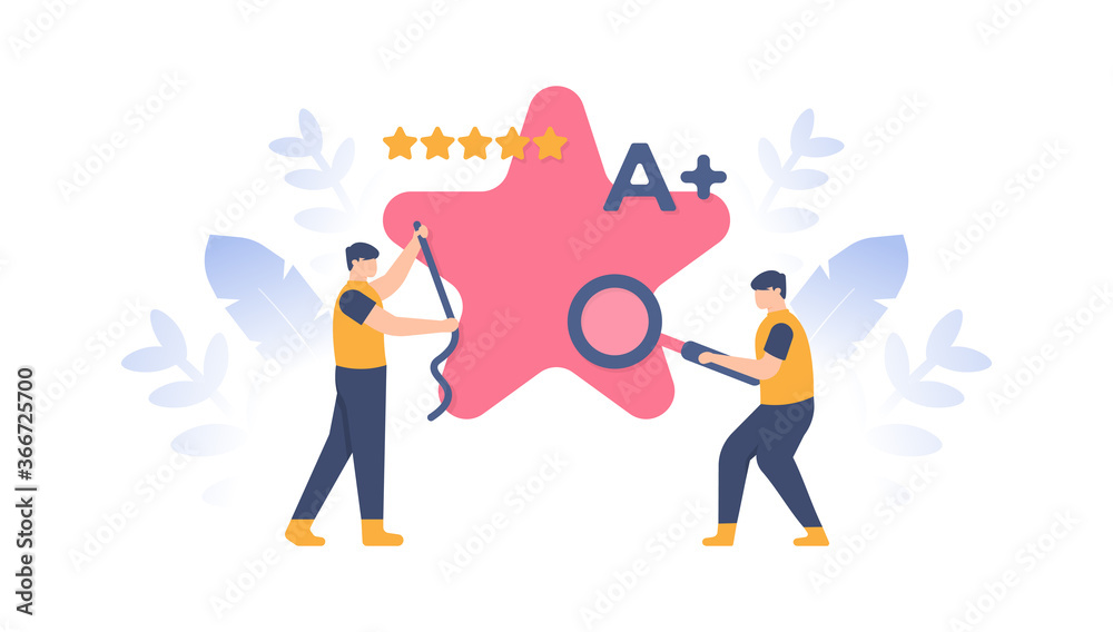 Vetor do Stock: concept of item quality, rating and review, quality ...