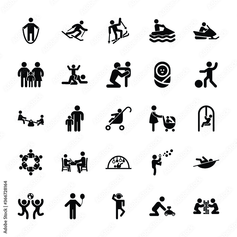 Set Of Kids Pictograms Stock Vector | Adobe Stock