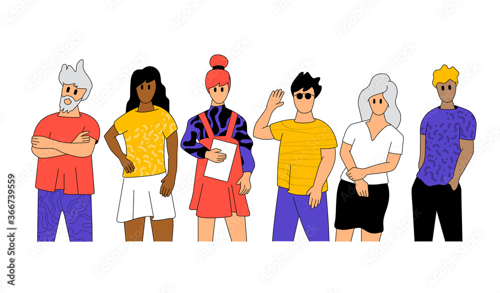 Team of working professional characters.Team building, People ...