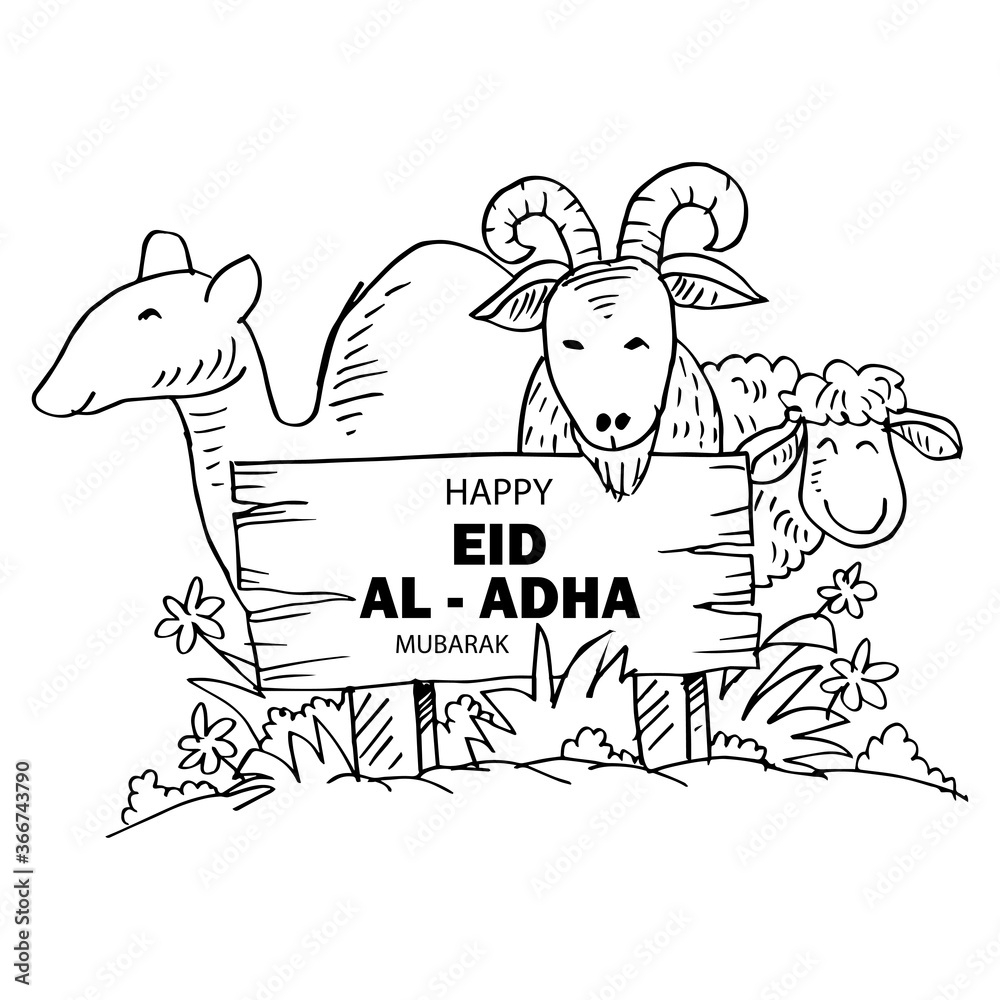 Eid al-Adha coloring pages. The symbol of Muslim holiday Eid al-Adha ...