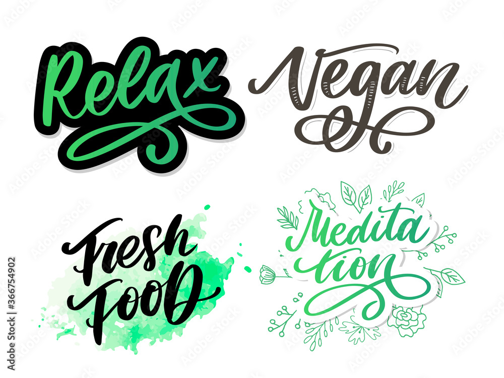 Vector illustration of My Therapy is meditation. Lettering poster for ...