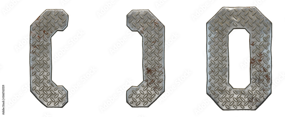Set of symbols left and right square parentheses, number 0 made of ...