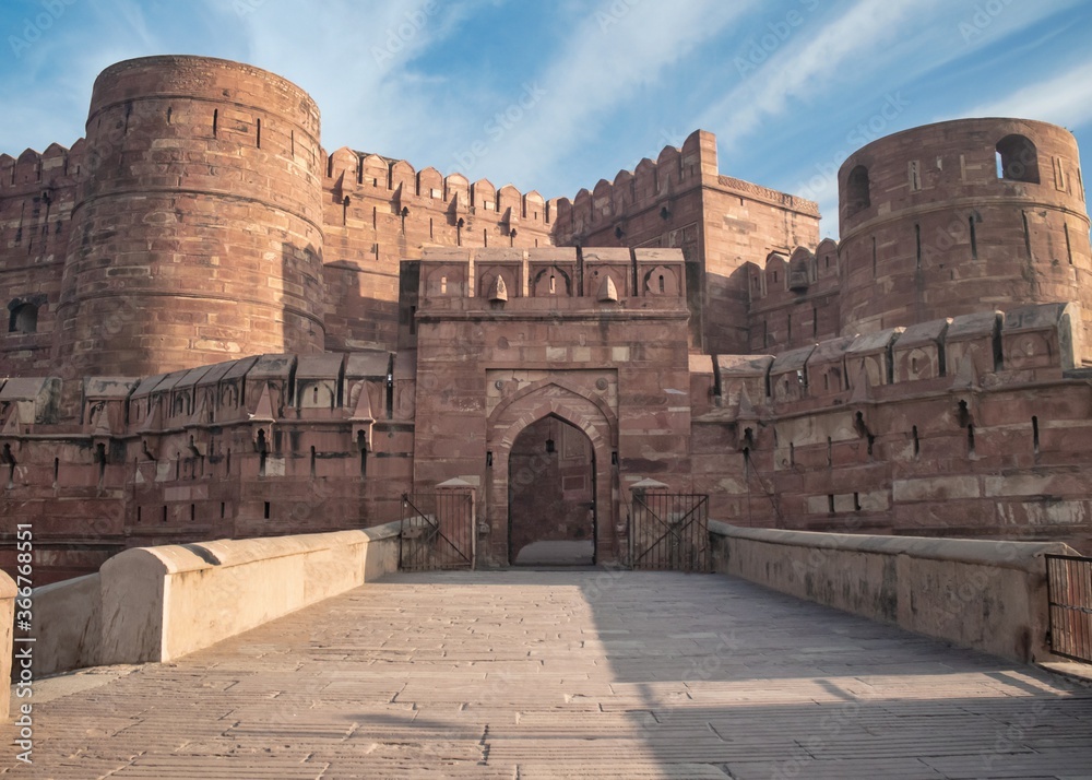 Beautiful picture of agra fort with clear blue sky Stock Photo | Adobe ...