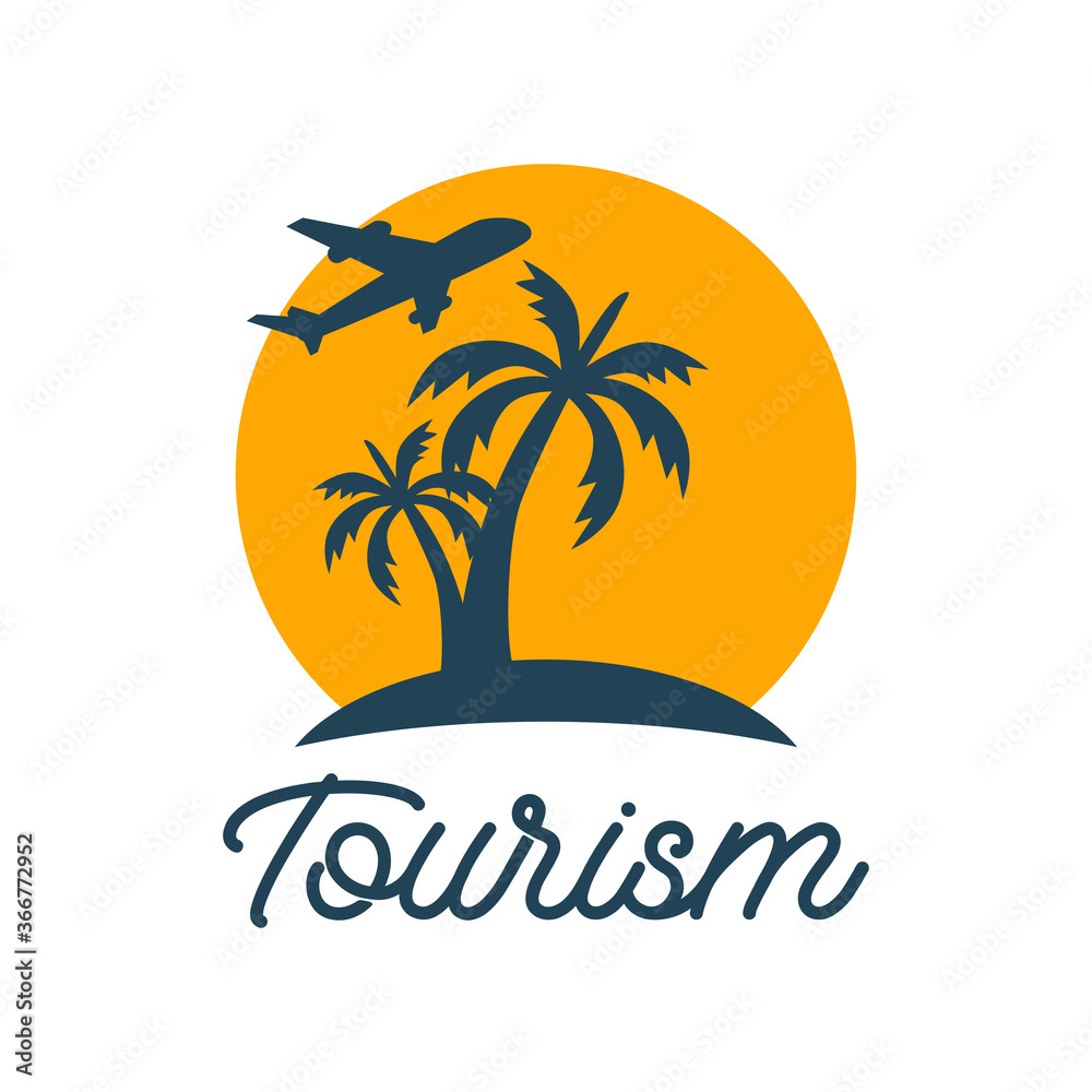 travel tourism logo isolated on white background. vector illustration Stock Vector | Adobe Stock