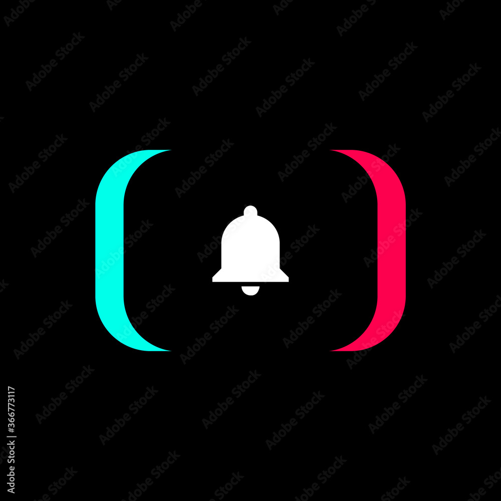 TikTok Subscribe Icon. Duotone. Bell Button. Social Media Vector ...