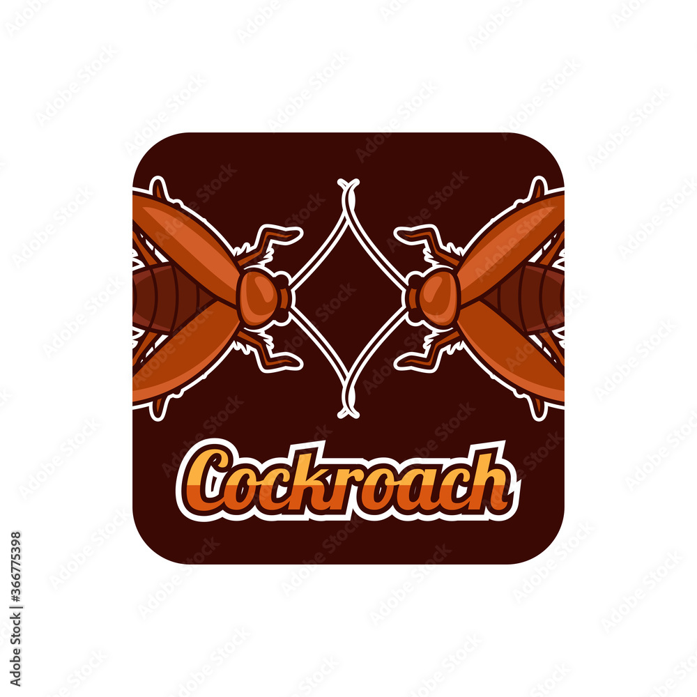 cockroach logo isolated on white background vector illustration Stock ...