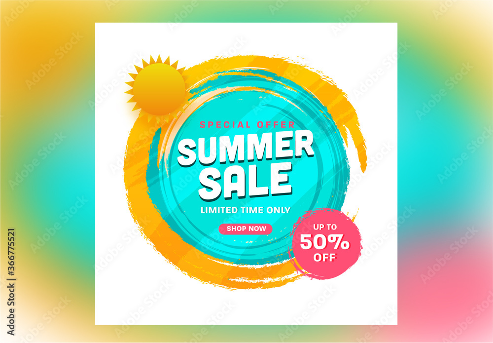 Summer Sale Banner Layout Stock Template | Adobe Stock
