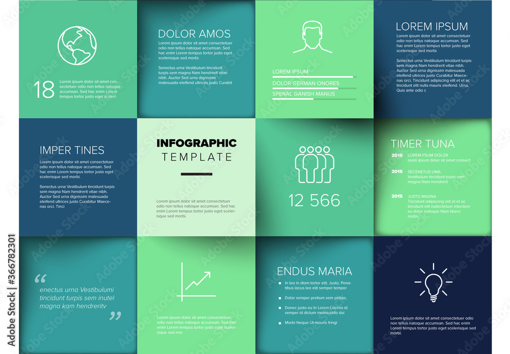 Multipurpose Mosaic Infographic Layout Stock Template | Adobe Stock