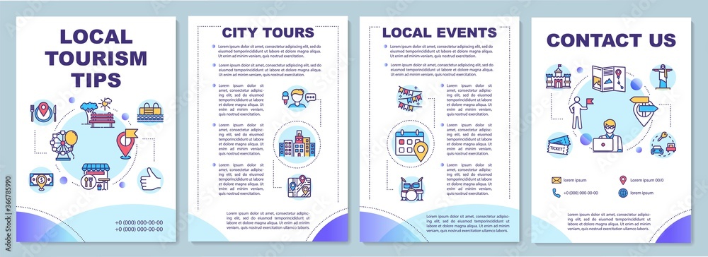 Local tourism tips brochure template. Guided tours. Staycation. Flyer ...