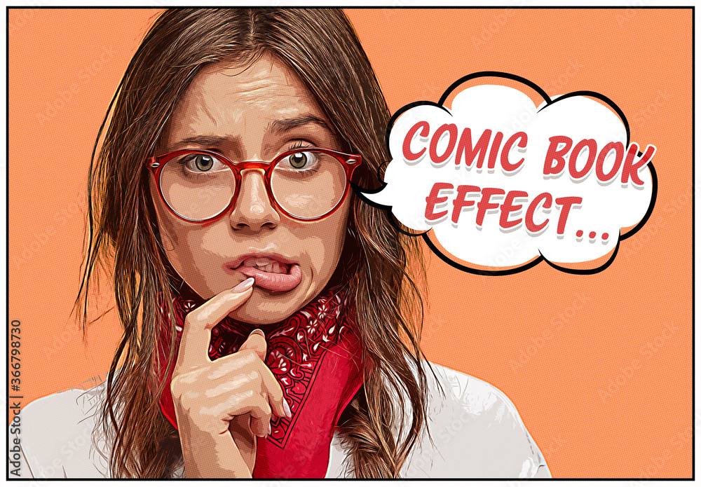 Comic Book Photo Effect Mockup Stock Template | Adobe Stock