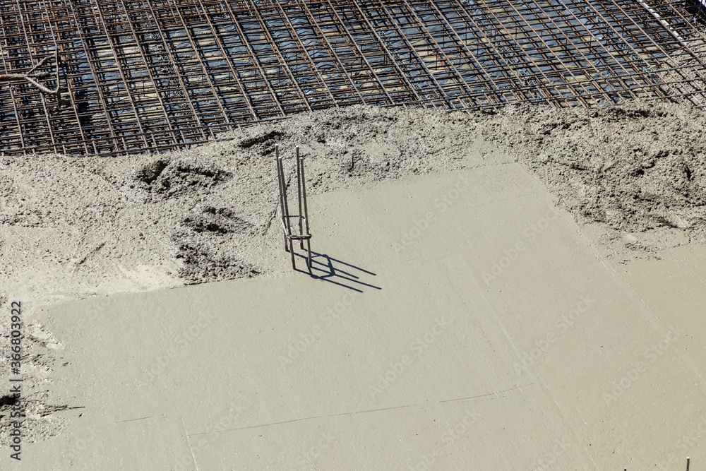 iron rod at a concrete foundation in drying process Stock Photo | Adobe ...