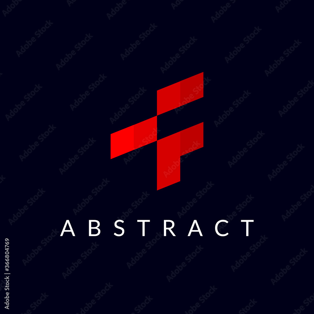 abstract creative letter TF logo design template red color. Stock ...