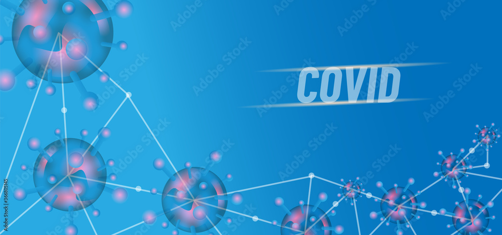 Transparent covid 19 vector illustration with abstract line background ...