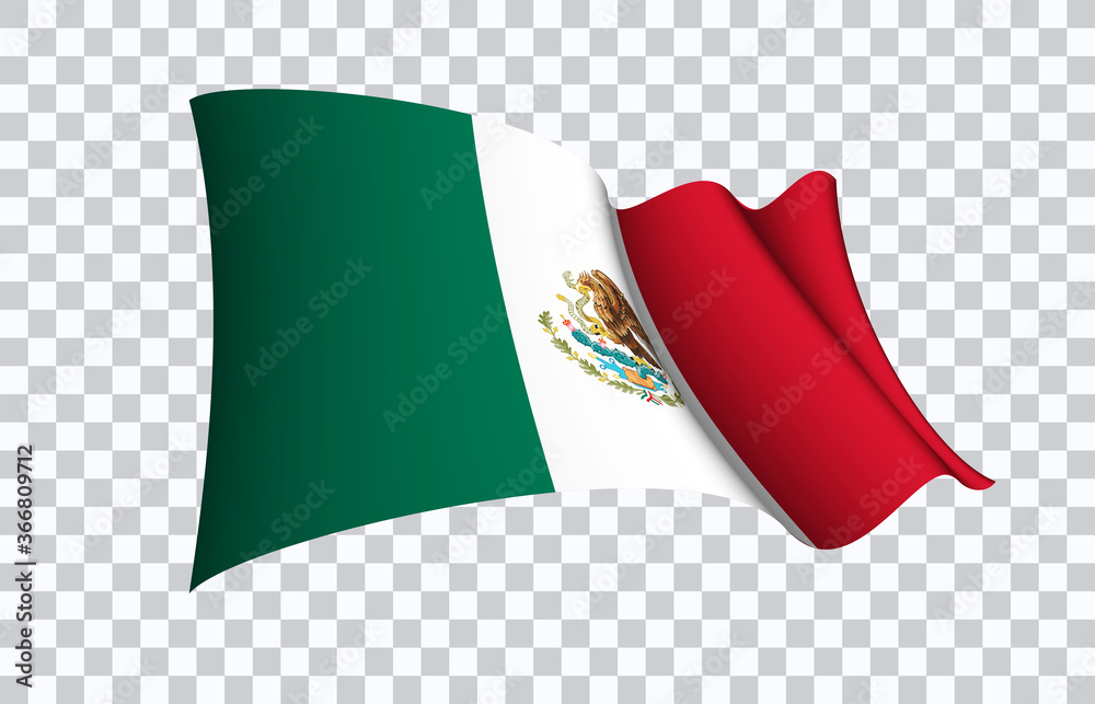 Mexico flag state symbol isolated on background national banner ...