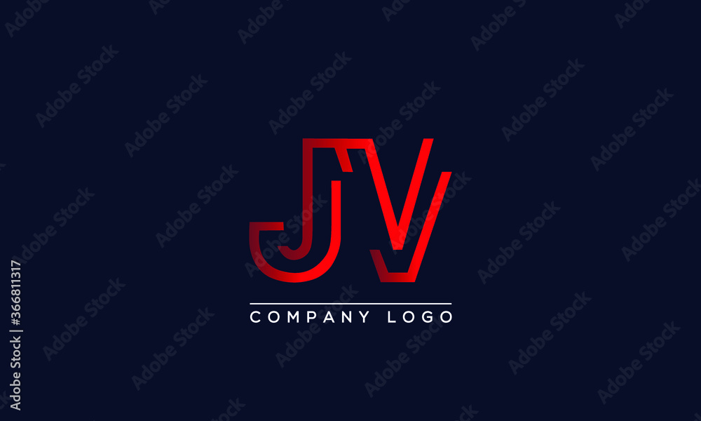 Creative Letters JV Logo Design Vector Template. Initial Letters JV ...