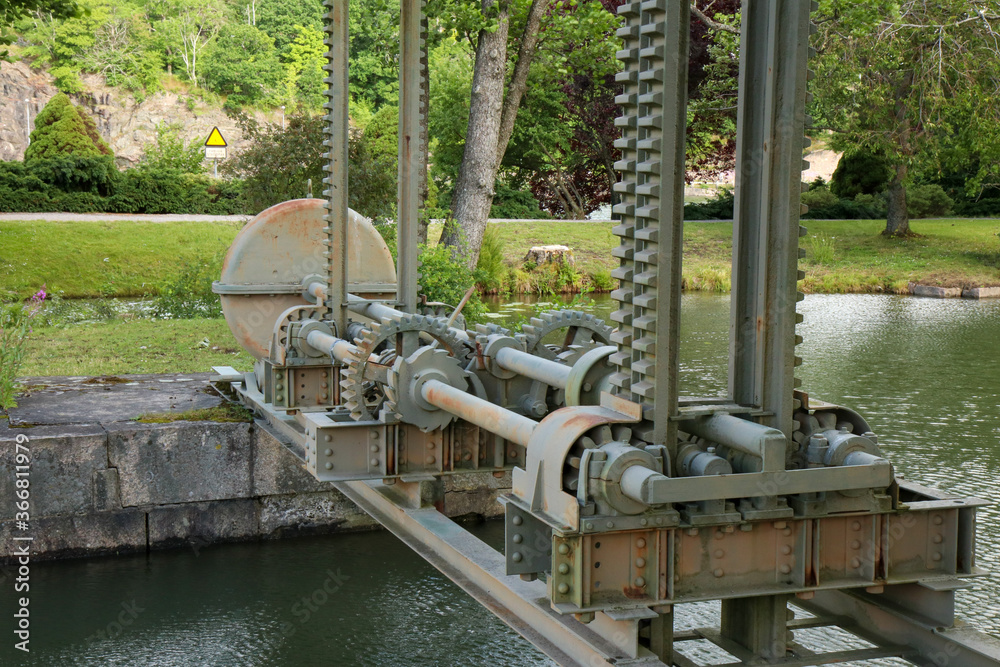 Old decommissioned dam construction in western Sweden Stock Photo ...