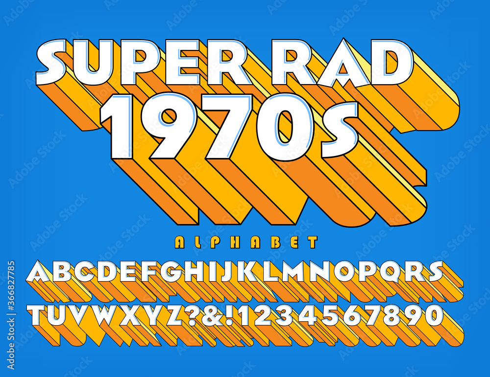 A Stylized Alphabet with a Deep 3d Drop; Typical of Popular Font Styles ...