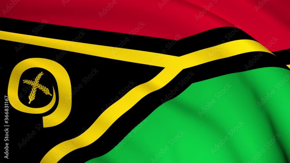 Vanuatu National Flag - 4K seamless loop animation of the Vanuatuan ...